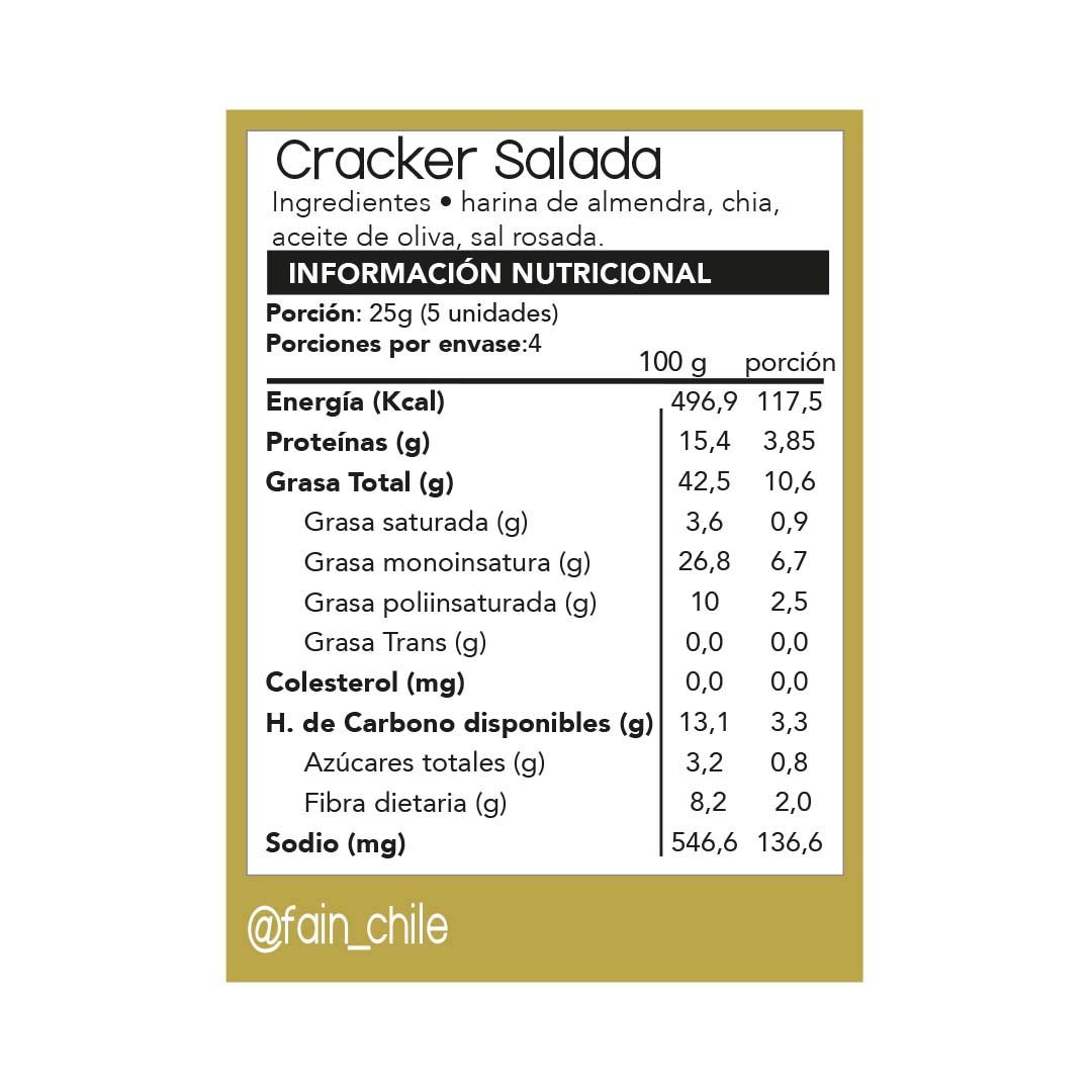 Cracker Salada Fain 150 grs - Snack Gluten Free – Emporio Fain